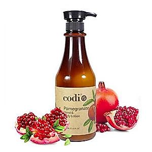 CODi Pomegranate Lotion - Body and Hand Lotion with Pump for Women and Men - Pomegranate Body Lotion with Wonderful Pomegranate Scent - Less Greasy, Quick Absorbent - 1 750ml Bottle and 2 100ml Tubes
