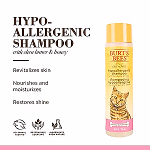 Burt's Bees for Cats Hypoallergenic Shampoo With Shea Butter & Honey | Moisturizing & Nourishing Cat Shampoo | Cruelty Free, Sulfate & Paraben Free, pH Balanced for Cats - Made in USA, 10 Oz - 2 Pack