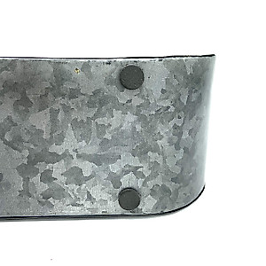 Boston Warehouse 55169 Canoe Shaped Galvanized Metal Flatware Caddy, 14 Inch, The Good Life