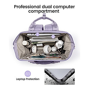 LOVEVOOK Laptop Backpack for Women, Teacher Nurse Bag Work Travel Computer Backpacks Purse,Water Resistant College School Student Bookbag with USB Charging Port, 17.3 inch