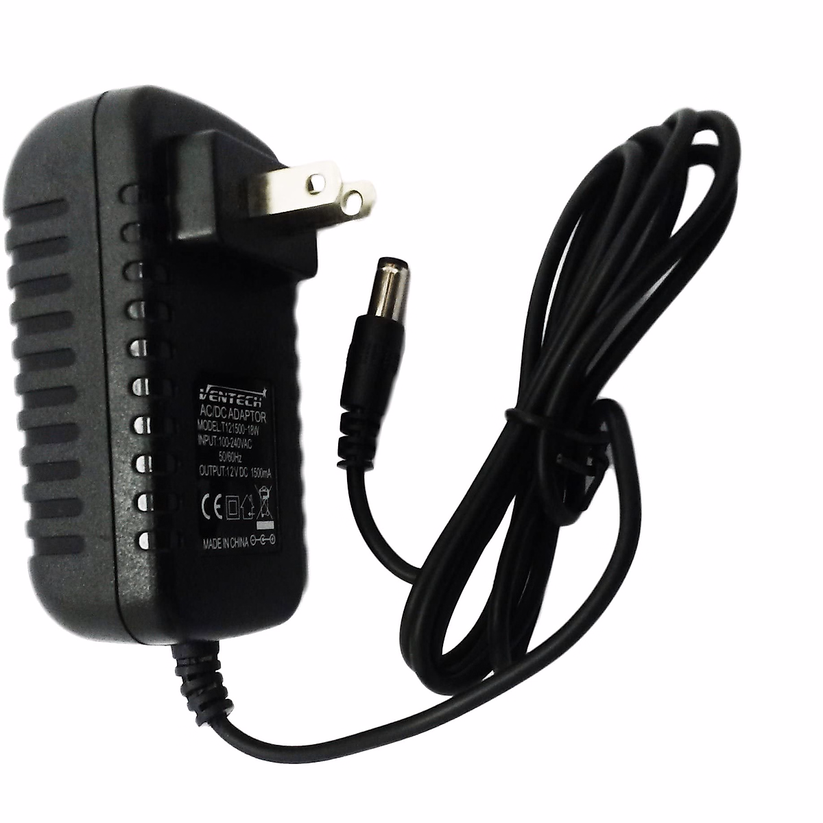 12V 1.5A Power Supply Adapter 100-240V AC to DC 12V Transformers, Switching Power Supply for 12V 3528/5050 LED Strip Lights 18W More Than Regular 12 Volt 1Amp 1a 2.1mm X 5.5mm Security CCTV VENTCH
