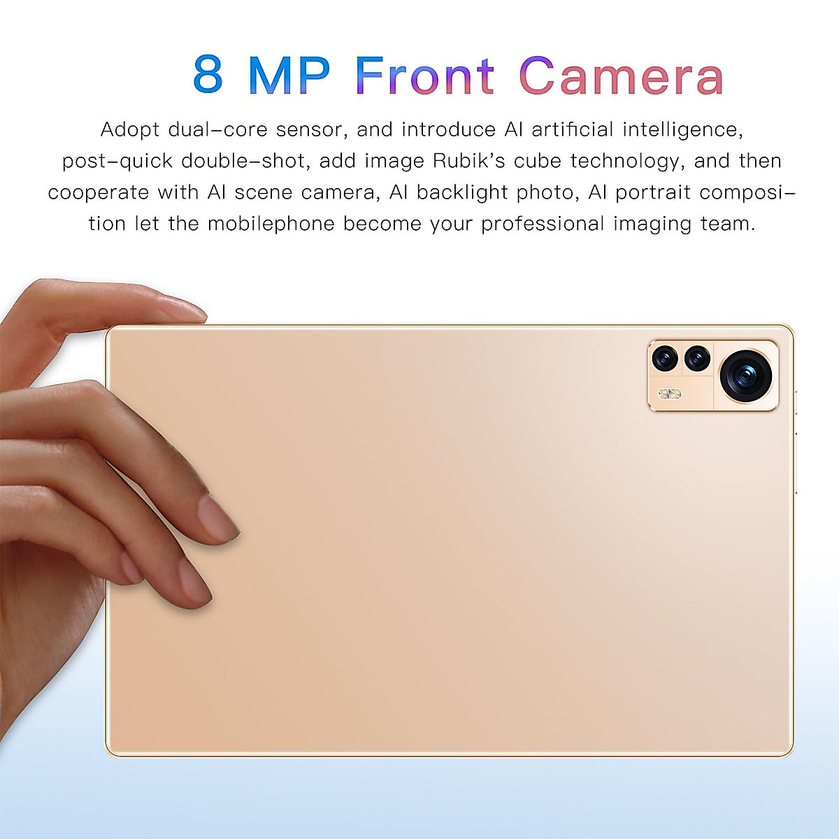 ICRPSTU GPS Tablet, 5G WiFi Digital Tablet 7000mAh 1960 X 1080 Resolution 8GB RAM 256GB ROM 10.1 Inch with Keyboard for Study Recreation (US Plug)