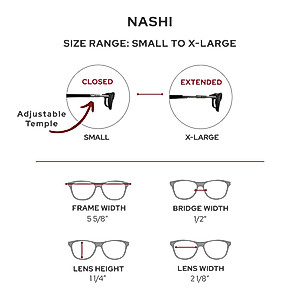 Clic Magnetic Reading Glasses by Slastik, Computer Readers, Soft Foldable Band, Replaceable Lens, Adjustable Temples, Nashi, (S-XL, Black, 1.75 Magnification)