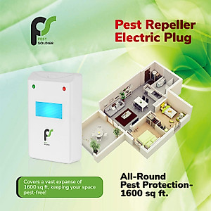 CraveGreens - Pest Soldier - Electronic Plug Ultrasonic Pest Control Repeller for Insects - White, Set of 4