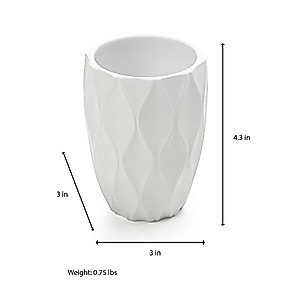 Roselli Trading Company Wave Bath Accessory Set, White