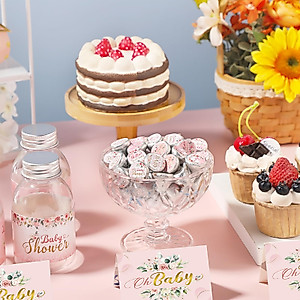 Colarr 504 Pcs Floral Baby Shower Favors Stickers Pink Floral Baby Shower Label Stickers Baby Shower Kisses Stickers Little Cutie Baby Shower Sticker Decoration for Baby Shower Sprinkle Birthday Party