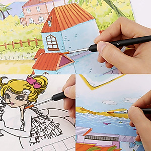 10Pcs Miniature Paint Brushes, Detail Fine Tip Paint Brushes Set with Ergonomic Handle - Suitable for Acrylic Painting, Oil, Watercoloring, Face, Nail, Scale Model Painting, Line Drawing