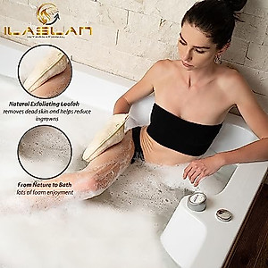 Loofah Exfoliating Body Scrubber, Face Exfoliator Pad, Loufa Glove, Dual Side, Luffa for Women and Men, Loofa, Bath Sponge, Shower Mitt, Feel The Naturalness (Pack of 1)