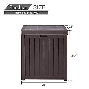 COVERONICS 51 Gallon Patio Medium Deck Box Lightweight Outdoor Stroage Box Weather Resistant Garden Stroage Container for Patio Furniture Cushions, Pillows, Garden Tools and Pool Toys