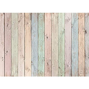 BELECO 7x5ft Fabric Colorful Wood Backdrop Easter Pastel Colored Wood Planks Photography Backdrop Easter Decor Birthday Party Baby Shower Boy Girl Portrait Photoshoot Baby Kids Photo Background Props