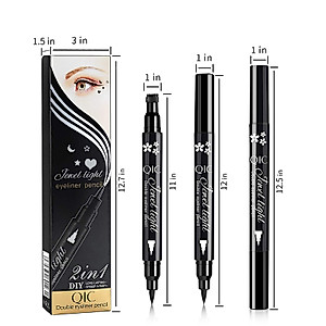 Jutoe 1Pcs Dual Ended Eyeliner Stamp,Waterproof Liquid Eyeliner With Heart Seal Stamp,Long Lasting Seal Eyeliner Pen For Makeup,Eye Decoration Eye Liner Makeup Tool Black No smudge (02# Heart)