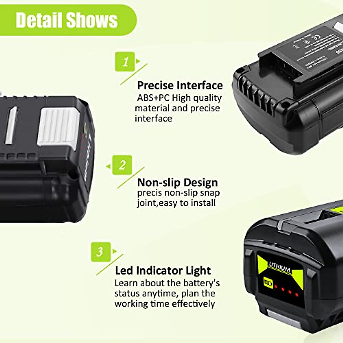 40V 6000mAh Replacement for Ryobi 40v Battery, Replacement for 6.0Ah 40v Ryobi Battery OP4015 OP4026 OP40201 OP40261 OP4030 OP4040 OP40401 OP4050 OP40501 OP40601 Fit for All Ryobi 40V HP Series Tools