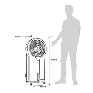 Newair Evaporative Cooler 470 CFM250 sq. ft. Freestanding Home Air Cooler 3 Fan Speeds 1.45 Gallon Water Tank, Silver Easy Glide Wheels Remote Control Included