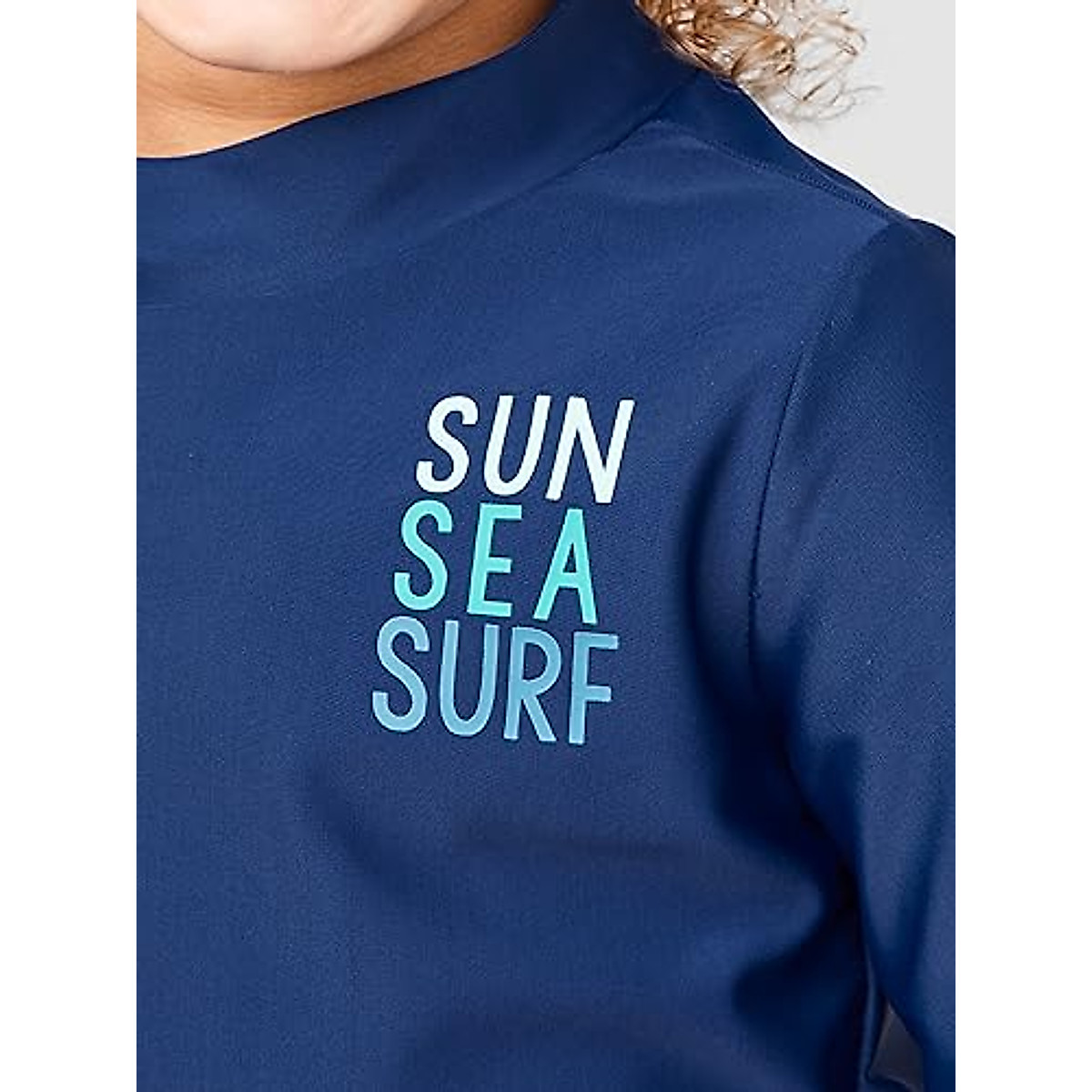 Simple Joys by Carter's Boys' Swimsuit Trunk and Rashguard Set, Navy White Tropical, 2T