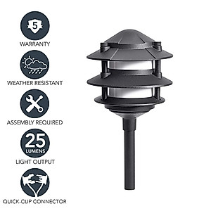 Paradise Laurentide Low Voltage 11W/12V 3 Tier Walklight, Path Light, GL22764, Black