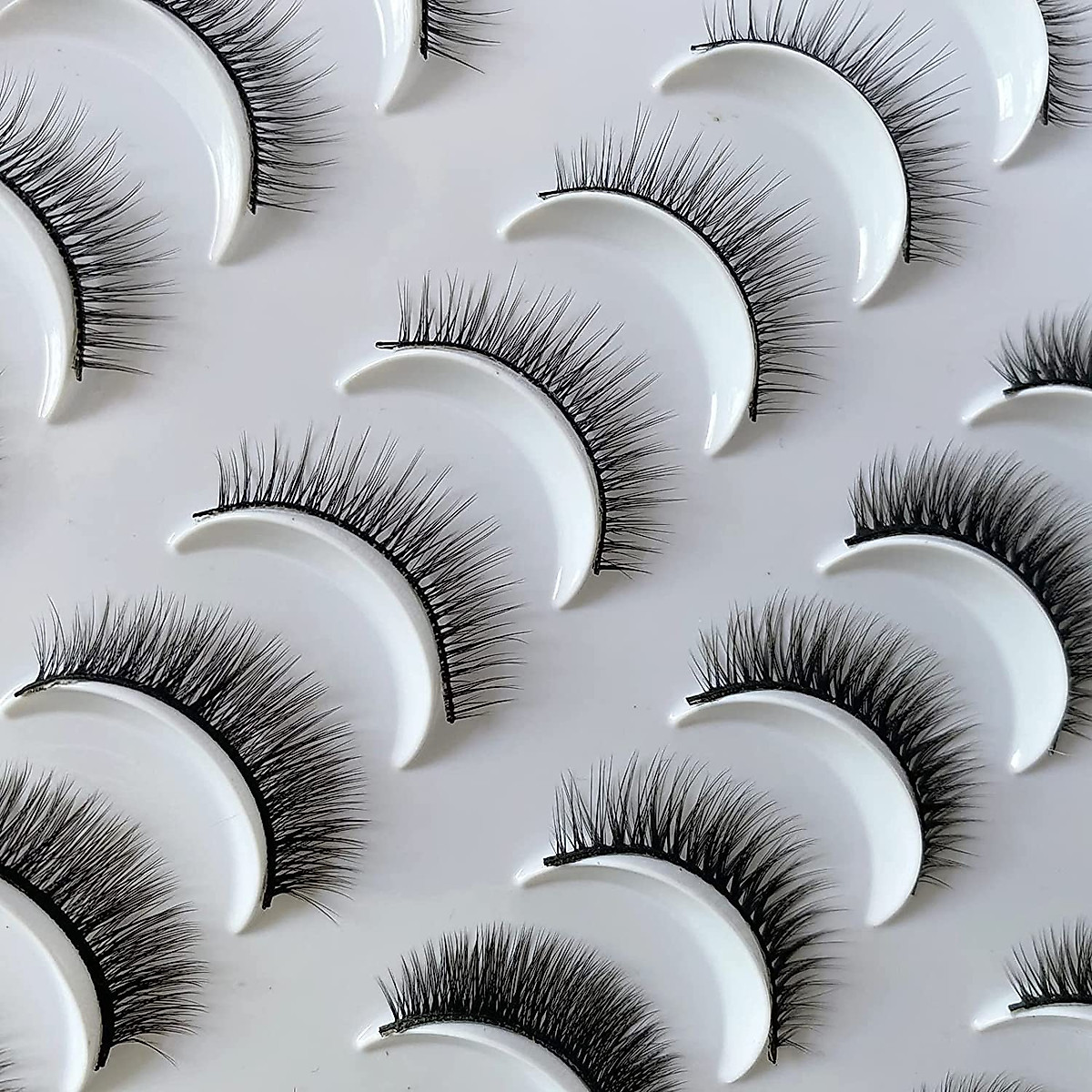 DAODER Lashes Short Eyelashes Natural Look Faux Mink Lashes Wispy Medium Length False Eyelashes 9~11mm Reusable Eye Lashes Pack Variety Styles 20Pairs Black