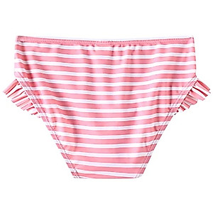 UMELOK Toddler Girls Rashguard Set Swimwear 2-Pieces Long Sleeve Bathing Suit Swimsuit Sets Light Purple/Pink, Floral/Stripe 5T