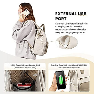 LOVEVOOK Laptop Backpack Purse for Women Waterproof Teacher Nurse Bag, 15.6 inch Work laptop Bag with USB Port, Business Travel Computer Backpack