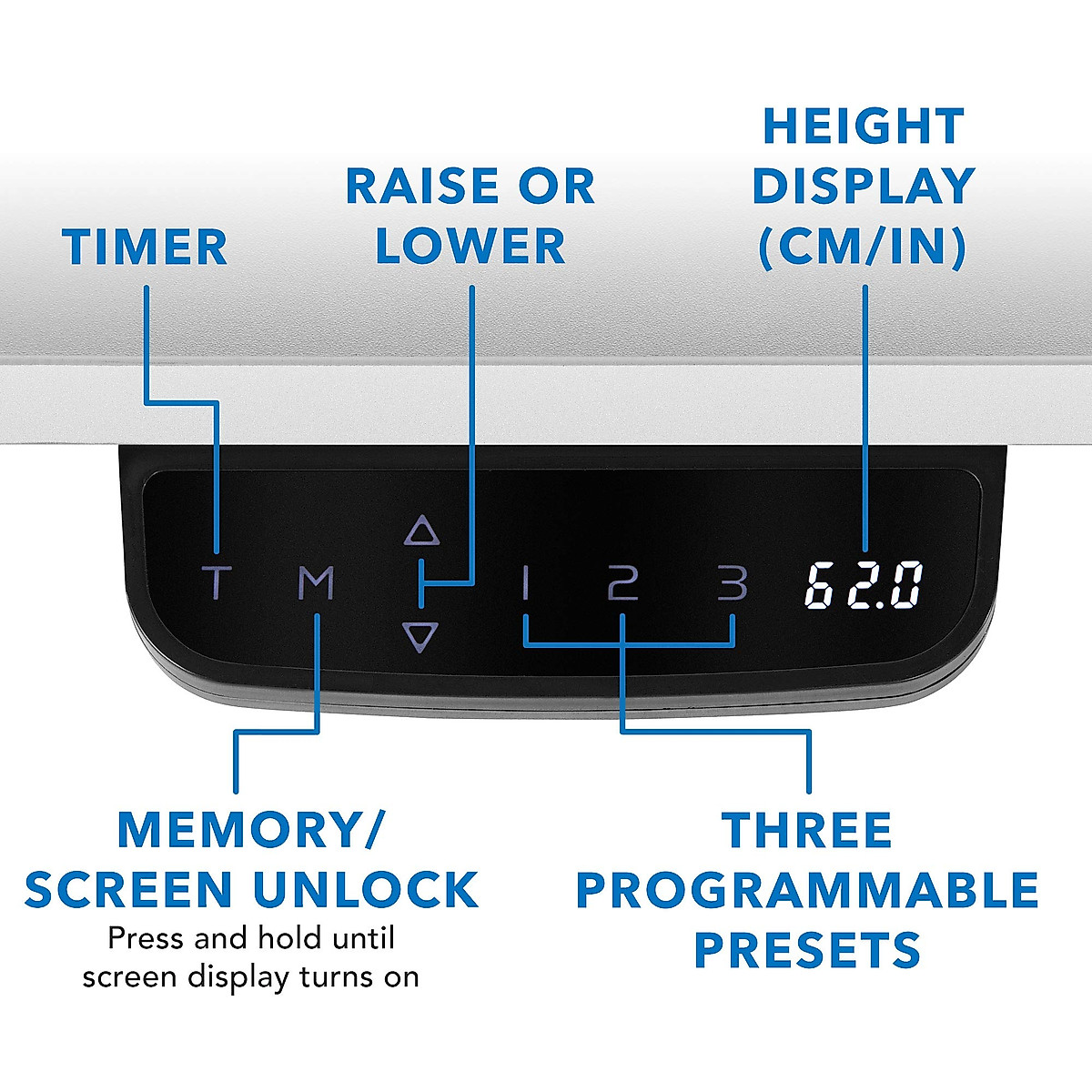 Mount-It! Dual Motor Electric Standing Desk Frame [Heavy Duty 275 lbs Capacity] Ergonomic, Adjustable Height, Sit Stand Base with Programmable Control Panel, Collision Sensor (Black)