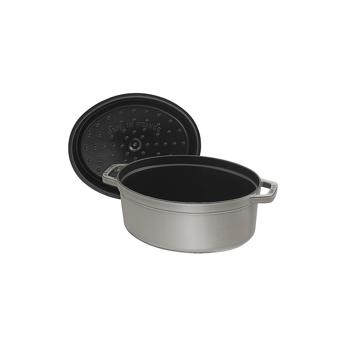 STAUB Cast Iron Roaster/Cocotte, Oval 17 cm, 1 L, Graphite Grey