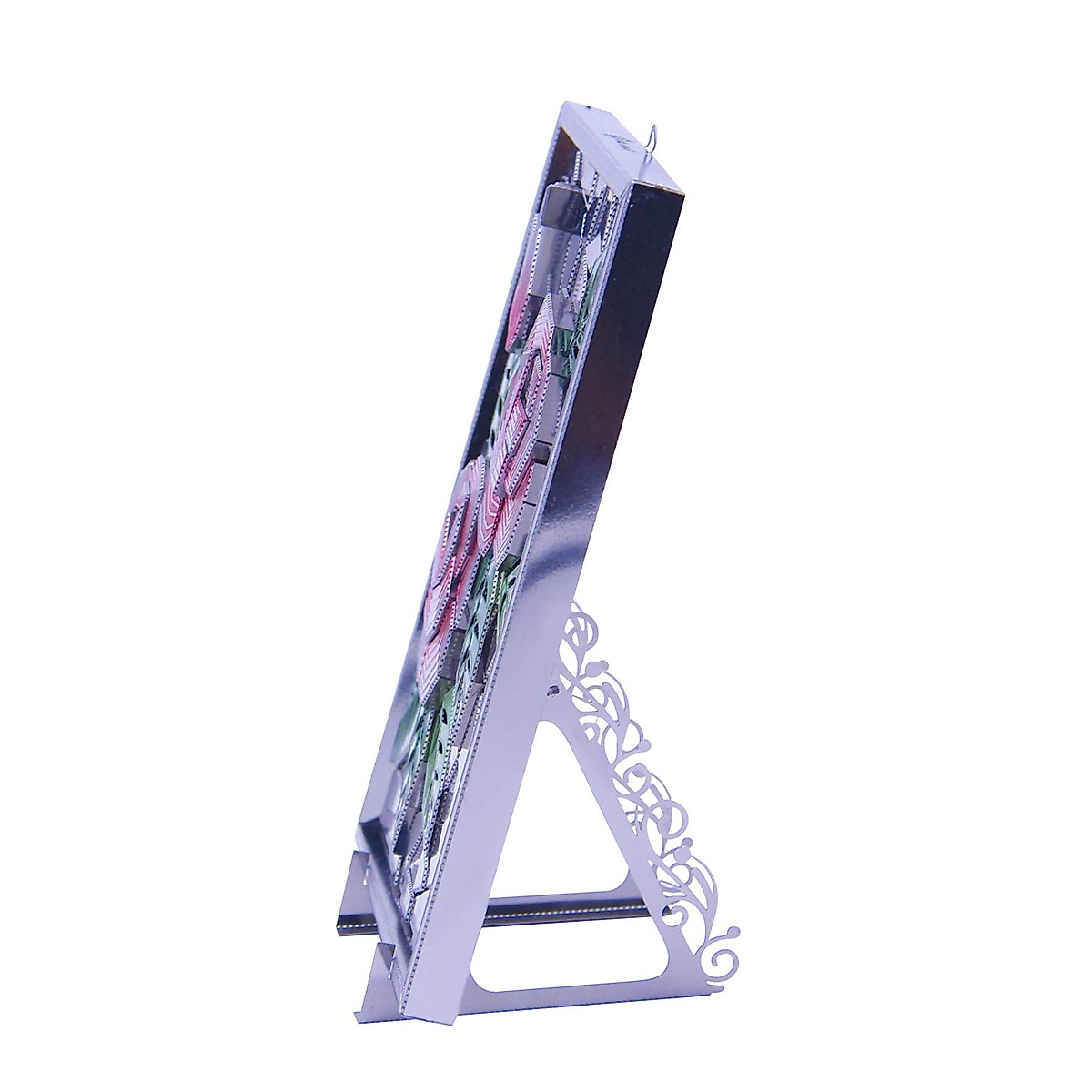 3D Metal Puzzle, Microworld Rose Flower Photo Frame Metal Model Kit, DIY 3D Puzzle for Adult, Brain Teaser Art Craft Home Decor Gift Toys for Teen