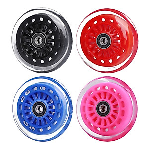 Gladeer 90mm Wiggle Car Polyurethane Replacement Wheels Set for Upgrades for PlasmaCar Ride-on Toys Wiggle Car Replacement Wheels, 4-Pack (Black)