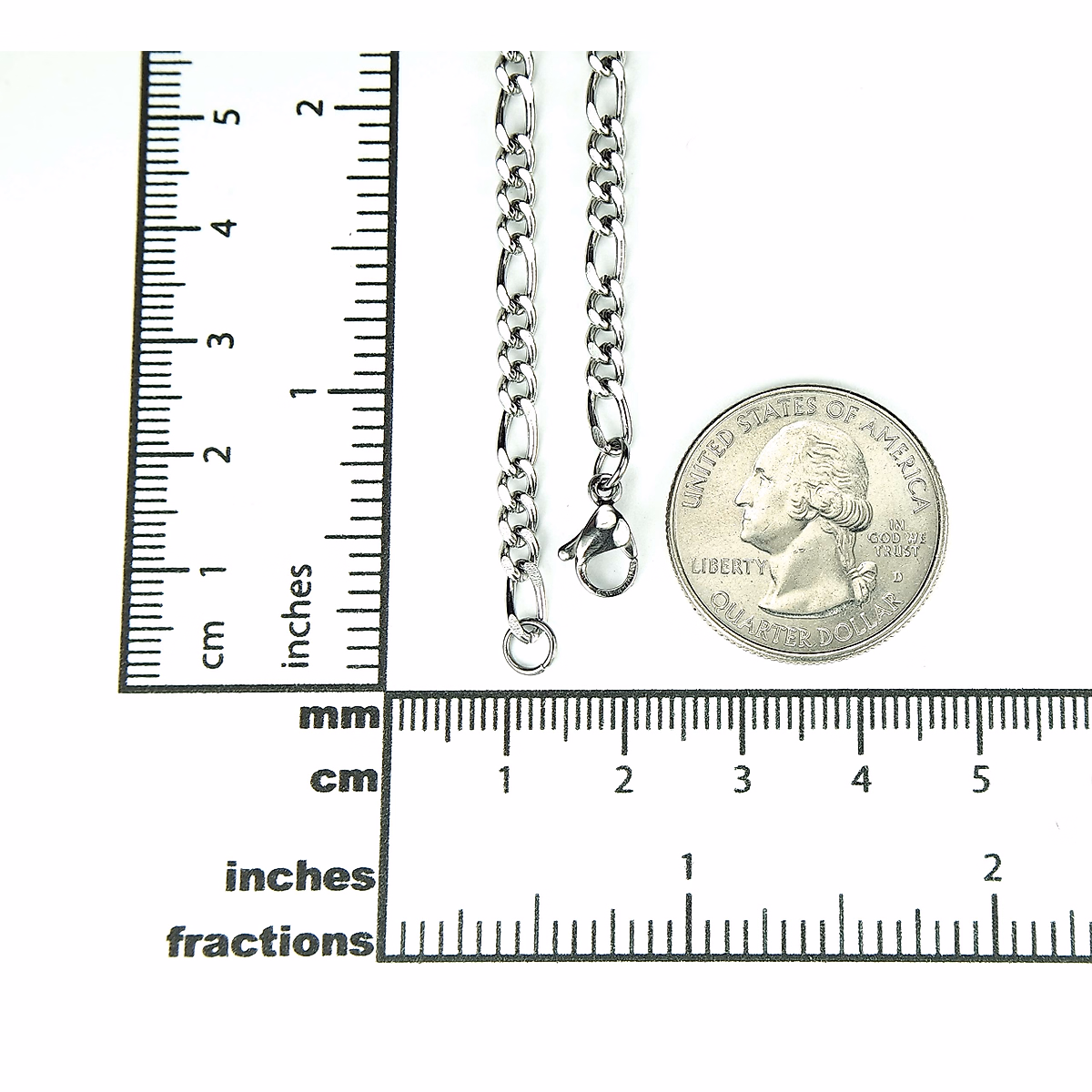 Mano Cornuto, Cornicello, and Nazar combo Necklace, on 20" Figaro Chain, Italian Lucky Hand Horn Anti Evil Eye Good Luck Amulet Protection Charms All Stainless