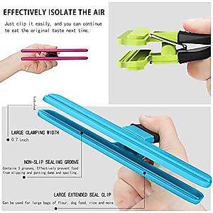 9 Pack Bag Sealer - Reusable Food Clips, Chip Bag Clips for Food Storage with Air Tight Plastic Heavy Seal Grip, Food Storage Bags Clips, Red&Blue&Green (3 Large and 6 Small)