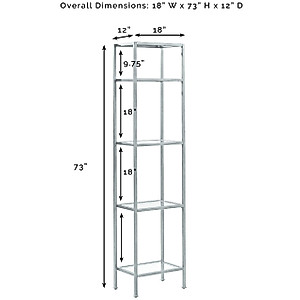 Crosley Furniture Aimee Narrow Etagere Bookcase, Oil-Rubbed Bronze