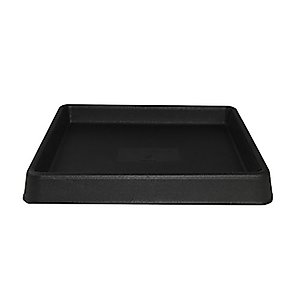 Tusco Products TRSQ11BK Square Tray Planter Saucer, Black