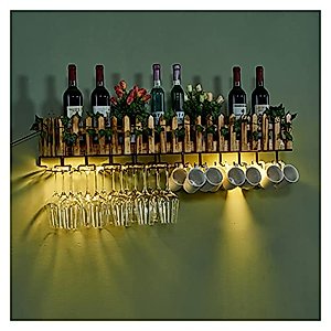 Wall Hanging Rack Hanging Wine Rack, Bar Hanger for Creative Led Lights, Suitable for Home Kitchen Living Room Dining Room Office Bar (Size : 100X25X21CM)