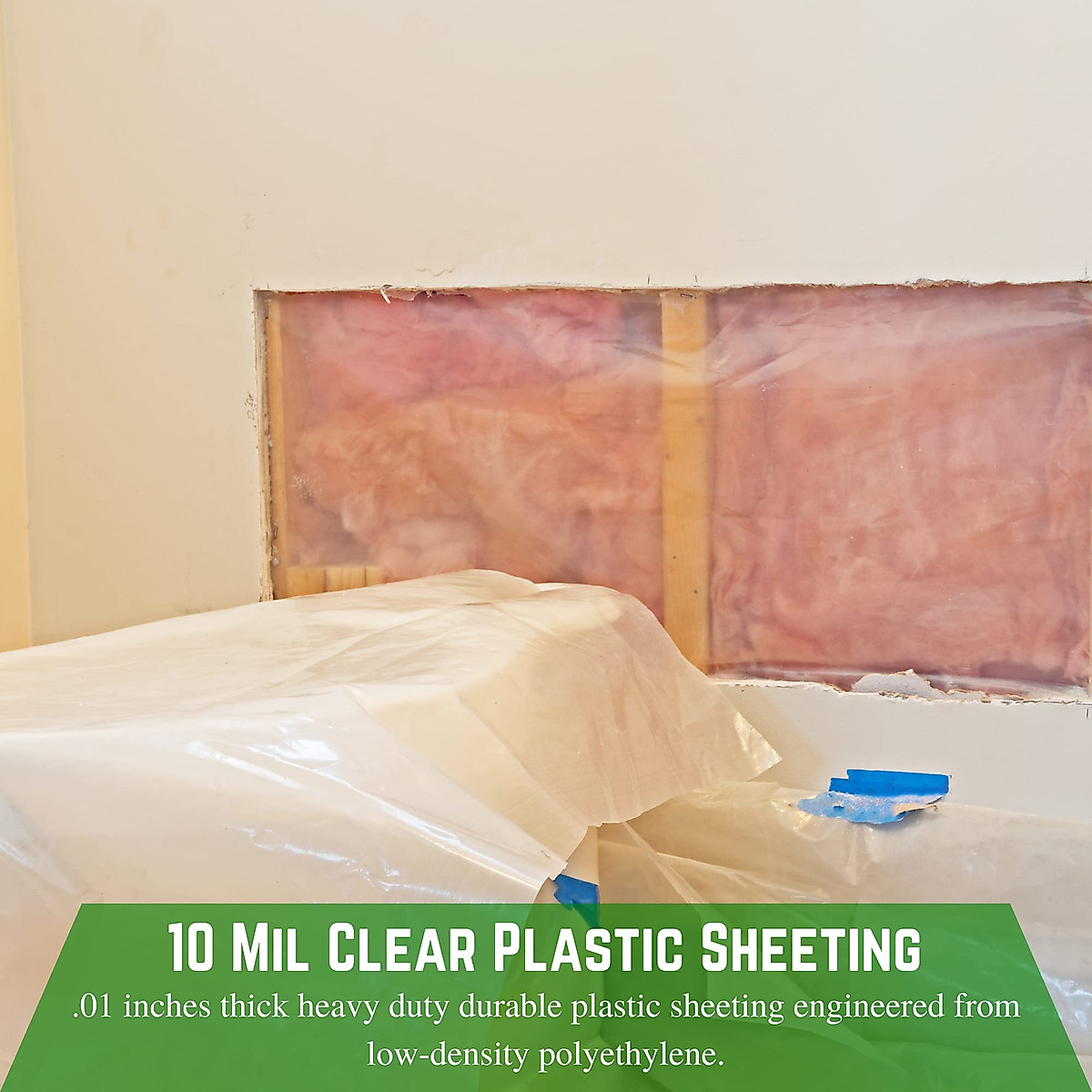 Farm Plastic Supply - Clear Plastic Sheeting - 10 mil - (10' x 100') – Clear Plastic Roll for Spray Barrier, Construction Plastic Sheeting, Roll of Plastic Sheeting Heavy Duty, Thick Plastic Sheeting