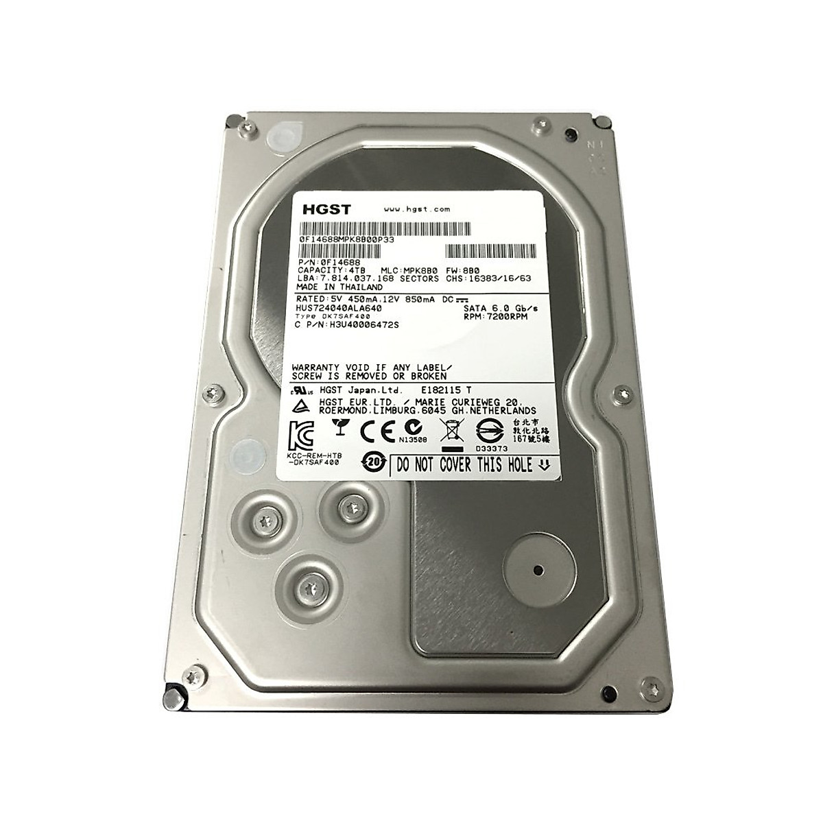 HGST Ultrastar 7K4000 4 TB 3.5" 7200 RPM SATA Internal Enterprise Hard Drive 64 MB Buffer 6.0Gb/s - HUS724040ALA640/0F14688 (Renewed)