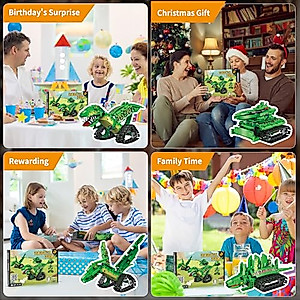 AKWME RC Robot Building Set - 5 in1 T. rex Toy with APP or Remote Control, DIY Engineering Robotics/Mech Dinosaur/Dragon Warrior/Pterosaur/Stegosaurus STEM Birthday Gifts for Kids 6-12 Years Old