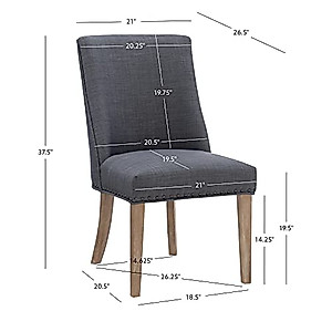 Powell Company Set of 2 Upholstery by Powell Parnell Dining Chair, Grey/Natural