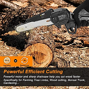 Gocheer Mini Chainsaw 6 Inch, Upgraded Electric Cordless Chainsaw Portable Handheld Chainsaw with 24V Rechargeable Battery, Mini Chainsaw Cordless for Branch Wood Cutting Tree Pruning Branches Shears