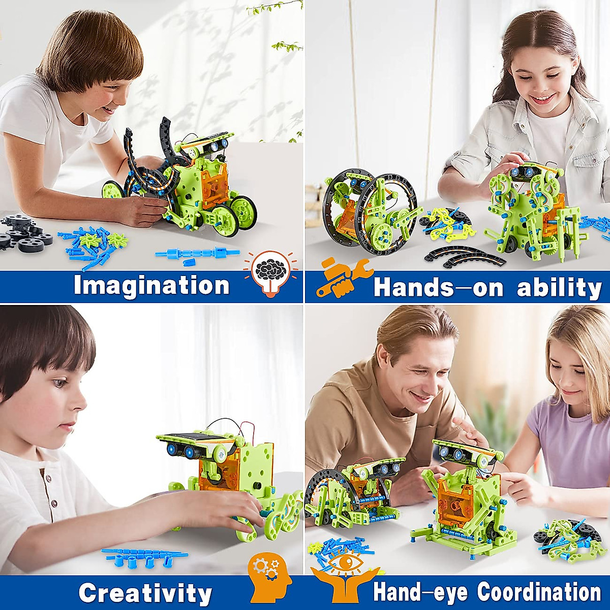 HISTOYE 12-in-1 STEM Solar Toy Robot DIY Building Kit for Kids 8-10 Robot Engineering Science Experiment Kit for Boys 8-12 Solar Power Robotics Set for Kids 8 9 10 11 12 Year Old Toy Gift for Boy Girl