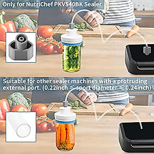 Jar Sealer Kits for FoodSaver Vacuum Sealer - Upgrade Canning Sealer Set with Hoses for Mason Jars with Regular and Wide Mouth, Additional Connectors Compatible with All FoodSaver Sealers (White)