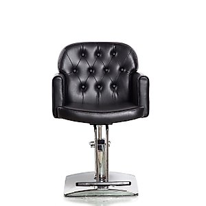 Salonsunny Black Square Base 360 Degrees Swivel Salon Styling Chair Barber Spa Cutting Chair