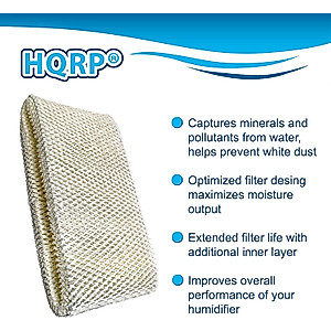 HQRP 2-Pack Wick Filter сompatible with Sunbeam SF221 SWF75 SF222PDQ SF221PDQ-UM fits SCM3501 SCM3502 SCM3609 SCM3657 SCM3656 SCM3755 SCM3609P SCM3755C Humidifier