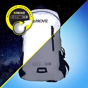 Proviz Sports Reflect360 100% Reflective High-Viz Highly Water Resistant Backpack/Rucksack, Great for Sports + Cycling
