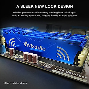 DDR3 RAM 16GB Kit (2x8GB) 1600MHz CL11 DIMM Wlizedle Desktop Memory PC3-12800 240-Pin 1.5V 2Rx8 Dual Rank Channel Non-ECC Unbuffered PC Computer Sdram Sticks Module Upgrade, Blue