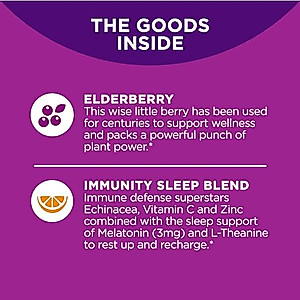 OLLY Sleep Immunity Melatonin Gummy, Vitamin C, Zinc, Echinacea, 3mg Melatonin, Immune and Sleep Support, Berry - 36