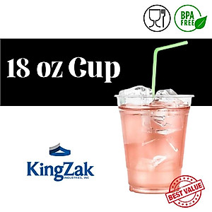 Nicole Home Collection 100 Count Disposable Plastic Cups, Crystal Clear, Durable PET 18 oz. BPA Free