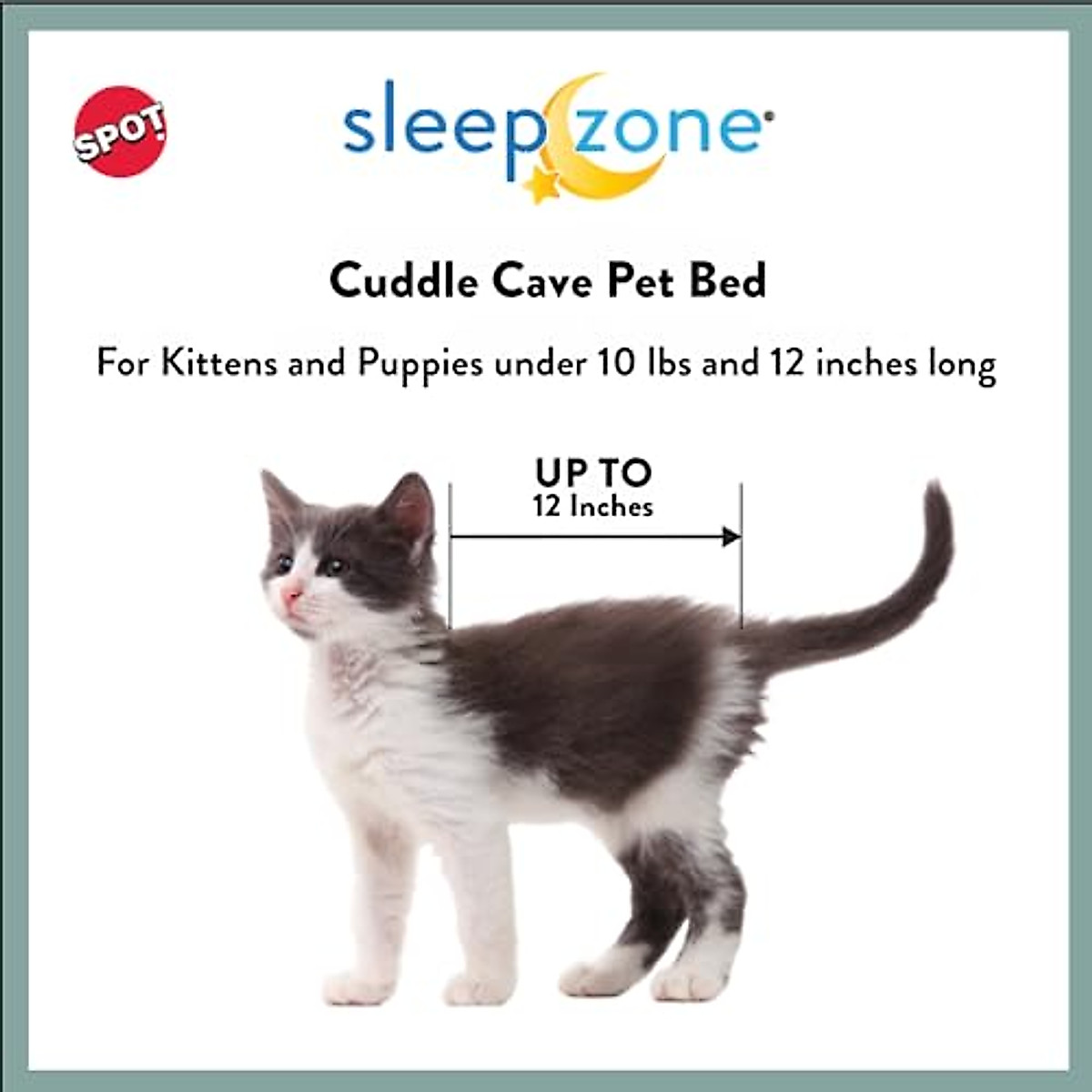 SPOT Sleep Zone Cuddle Cave Pet Bed | Soft, Plush Interior for Cats and Small Dog Breeds | Attractive and Durable Faux Suede Exterior | Machine Washable | Pet Safe