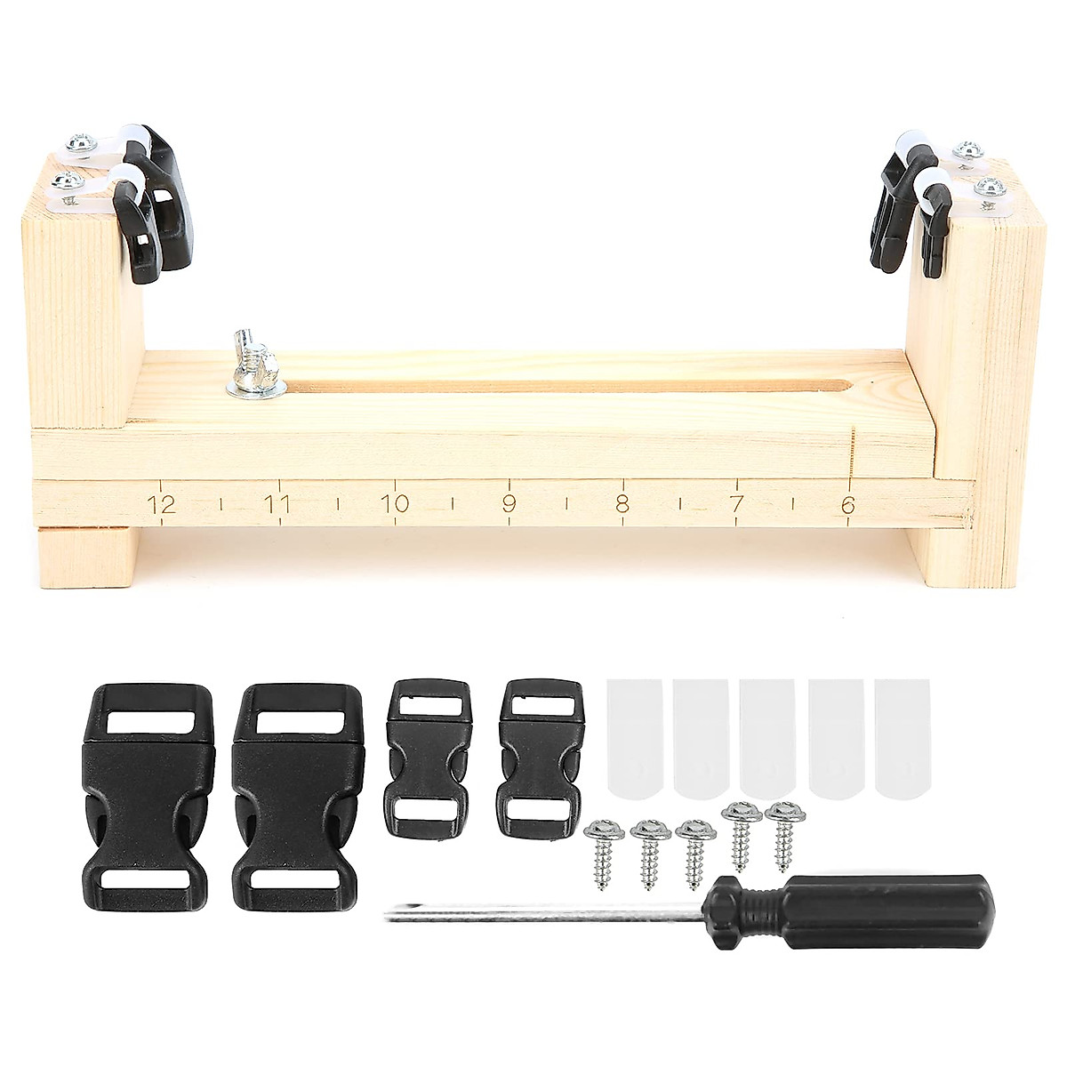 Paracord Jig Natural Wood Loose Rope Braider, Woven Wooden Frame Tool Kit Paracord Jig Faster for U Shaped Bracelet for Bracelet Weaving