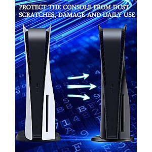 Joso Replacement Faceplate for PS5 Console, with Anti-Scratch Dustproof Case, Console Skin Fit for PS5 Disc Edition, for PS5 Accessories, Easy Installation - Black