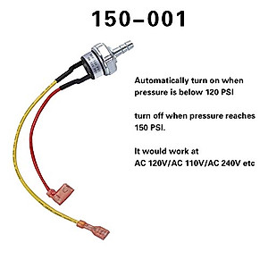 Air Pressure Switch 150 PSI Pressure Switch 120 PSI Pressure Switch Air Compressor Pressure Switch 150PSI Pressure Switch Pressure Controller 120PSI Pressure Switch 120V AC Pressure Switch