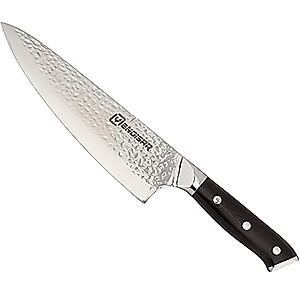 Yengisar Kitchen Knife – Chef Knife 8 Inches Cooking Knife Forged in Fire German High Carbon Stainless Steel Knife – Full Tang Hammered Finish Chopping Knife with Ergonomic Handle…
