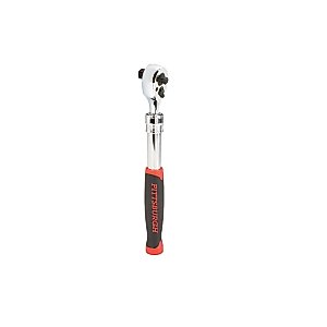 Pittsburgh Pro 1/4 Inch X 3/8 Inch Dual Drive Extendable Ratchet, Chrome Van Steel